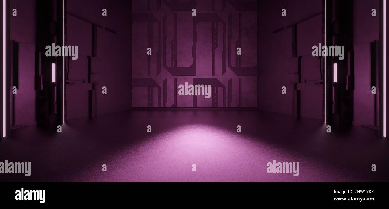 Alien SciFi Corridor Hangar Basement Underground Hallway Advanced Dark ...