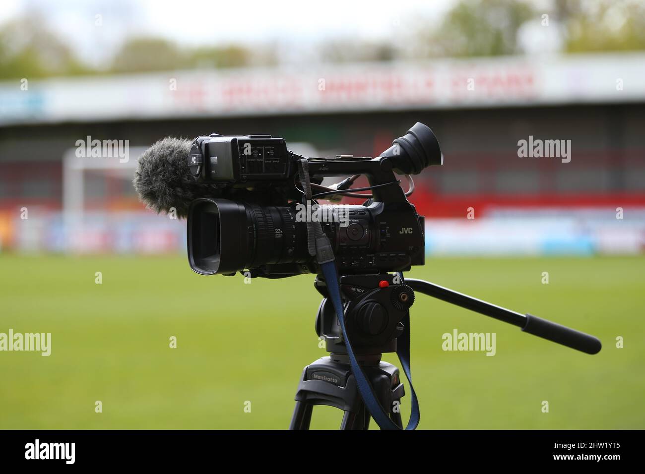JVC Video Camera Pitch Side at a Football Match Stock Photo - Alamy