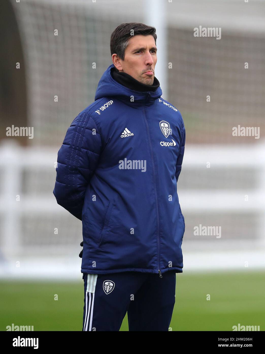 Leeds United fitness coach Ruben Crespo during a training session at ...
