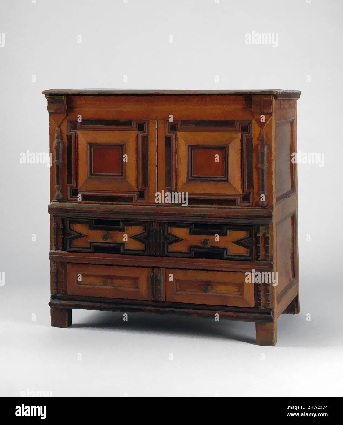 Art inspired by Chest with drawers, 1670–1700, Made in Boston ...