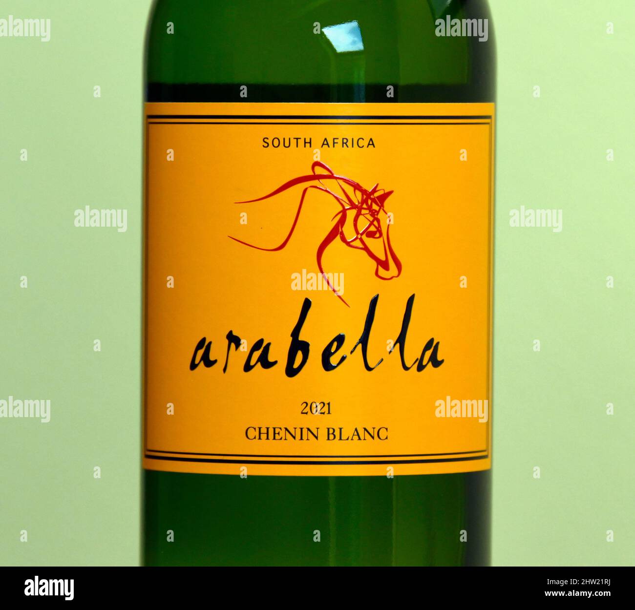 Wine label. Arabella. 2021 Chenin Blanc. South Africa Stock Photo - Alamy