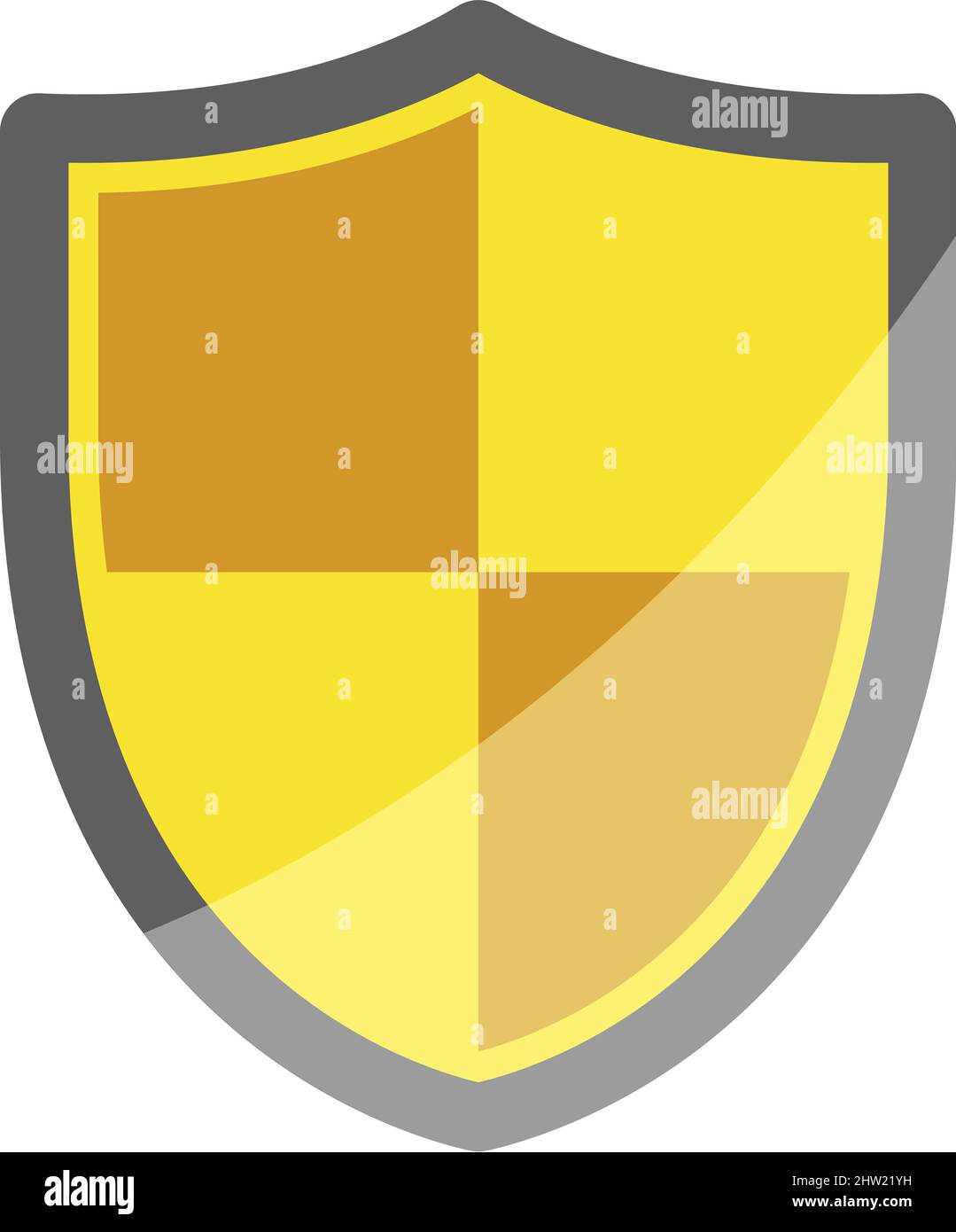 Shiny yellow shield icon. Protection symbol. Safety sign Stock Vector ...