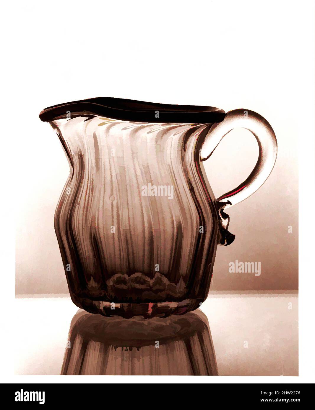 Blown pattern molded colorless and blue glass hi-res stock photography ...