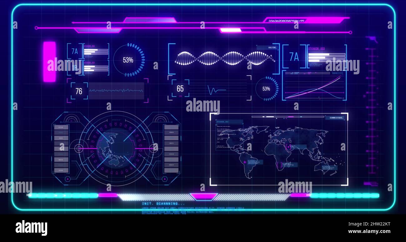 Image of scientific data processing over screen Stock Photo - Alamy