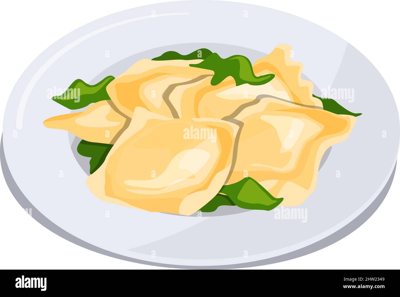 Dish with ravioli Stock Vector Images - Alamy