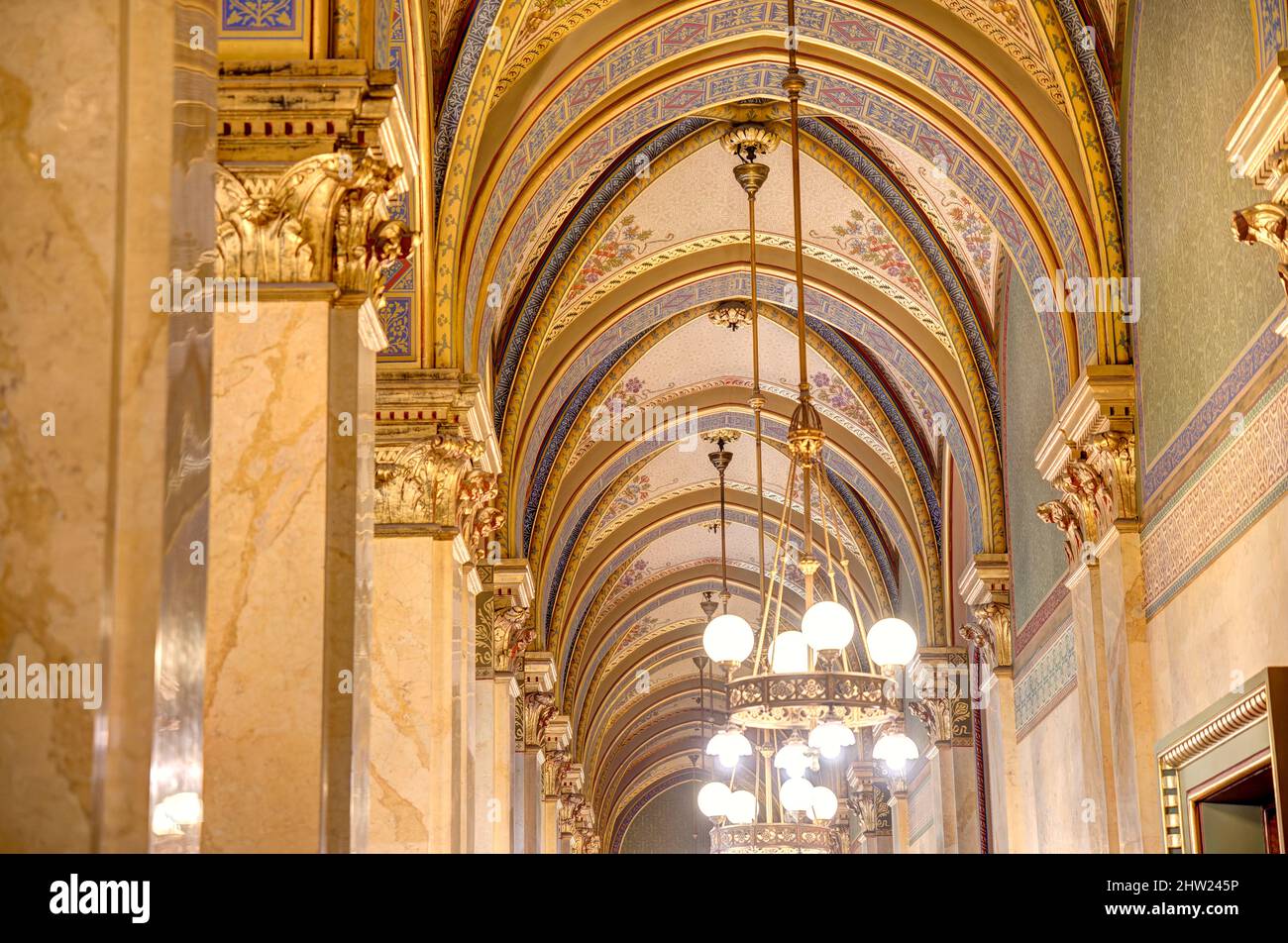 Parliament of Hungary interior, Budapest Stock Photo - Alamy