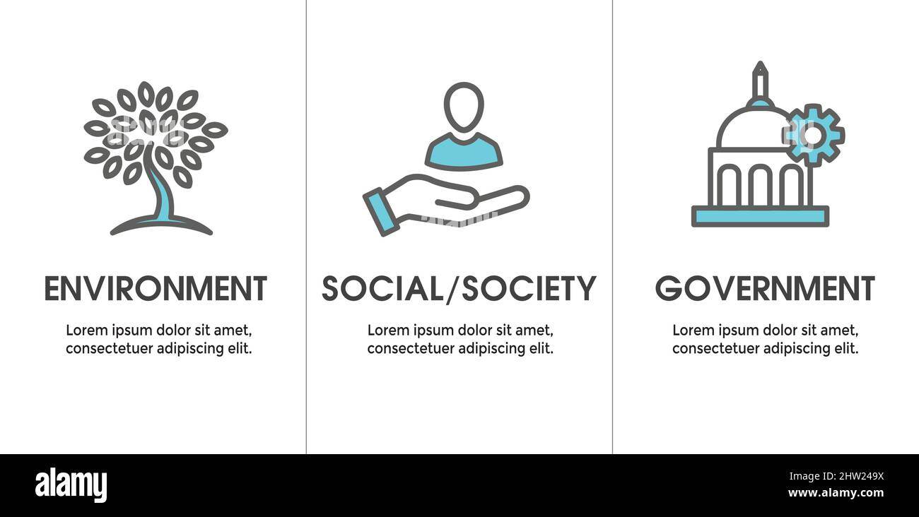 Environment or Environmental and Social Government with Governance Icon ...