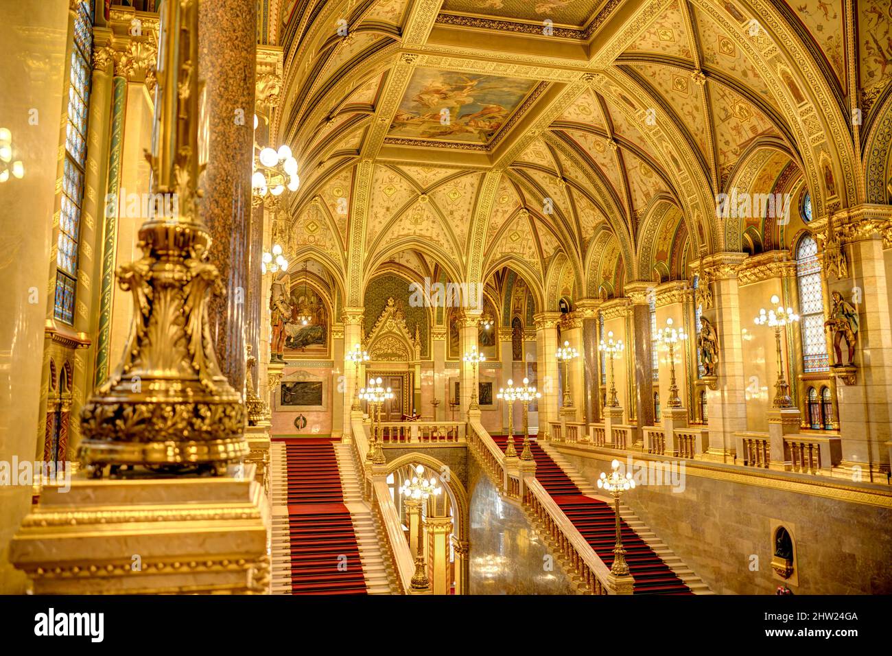Parliament of Hungary interior, Budapest Stock Photo - Alamy