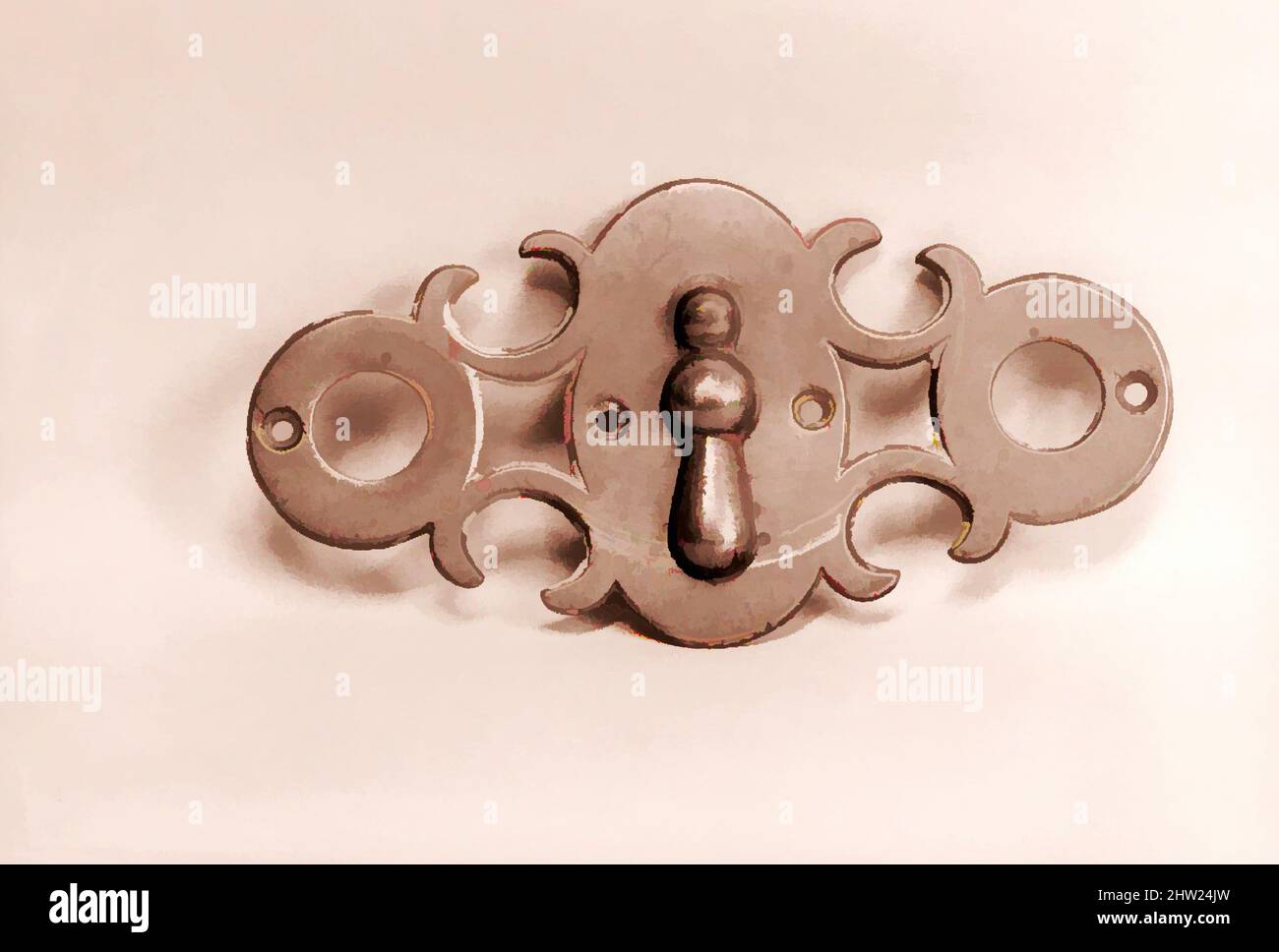 Art inspired by Keyhole Plate, 1700–1800, Brass, 2 5/8 x 5 1/8 in. (6.7 ...