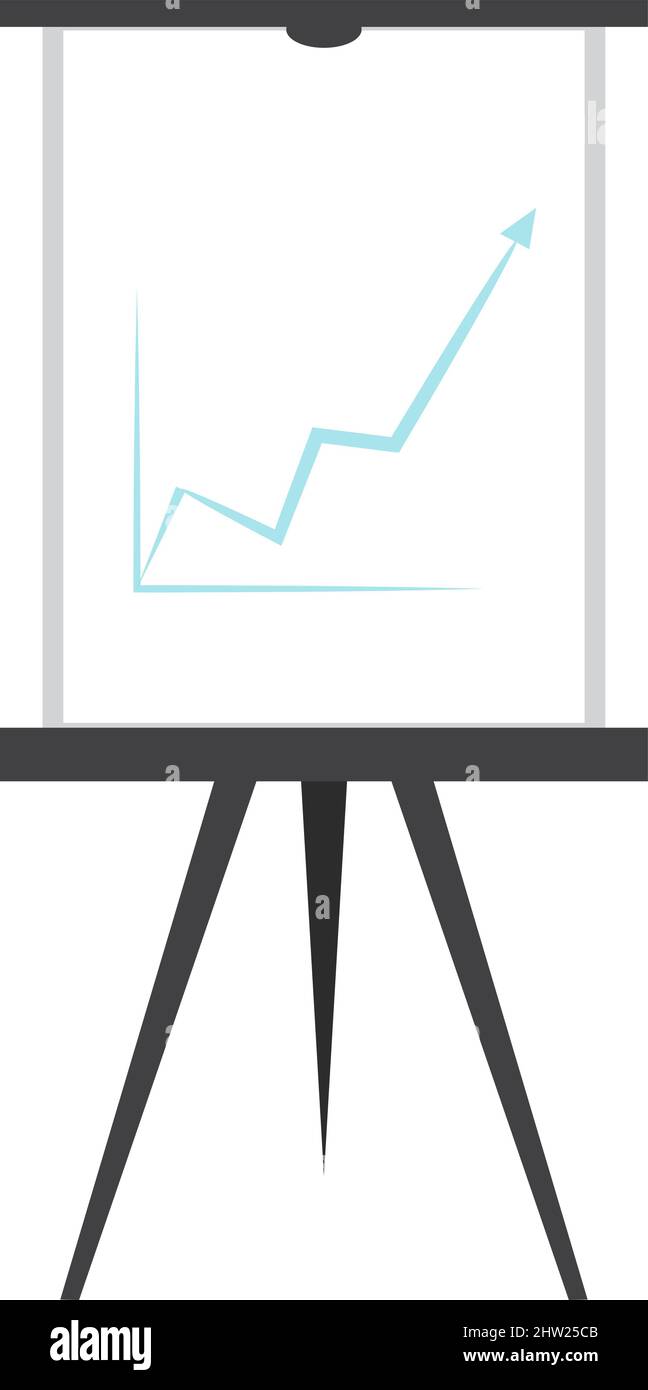 Flip chart board with data statistics diagram. Presentation symbol ...