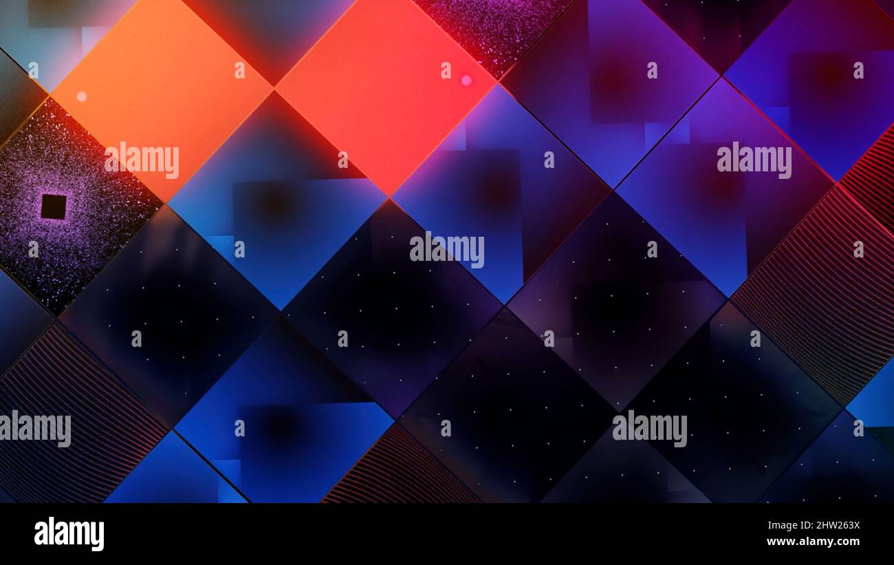 Abstract background with colorful mosaic with changing flat shapes, seamless loop. Motion ...