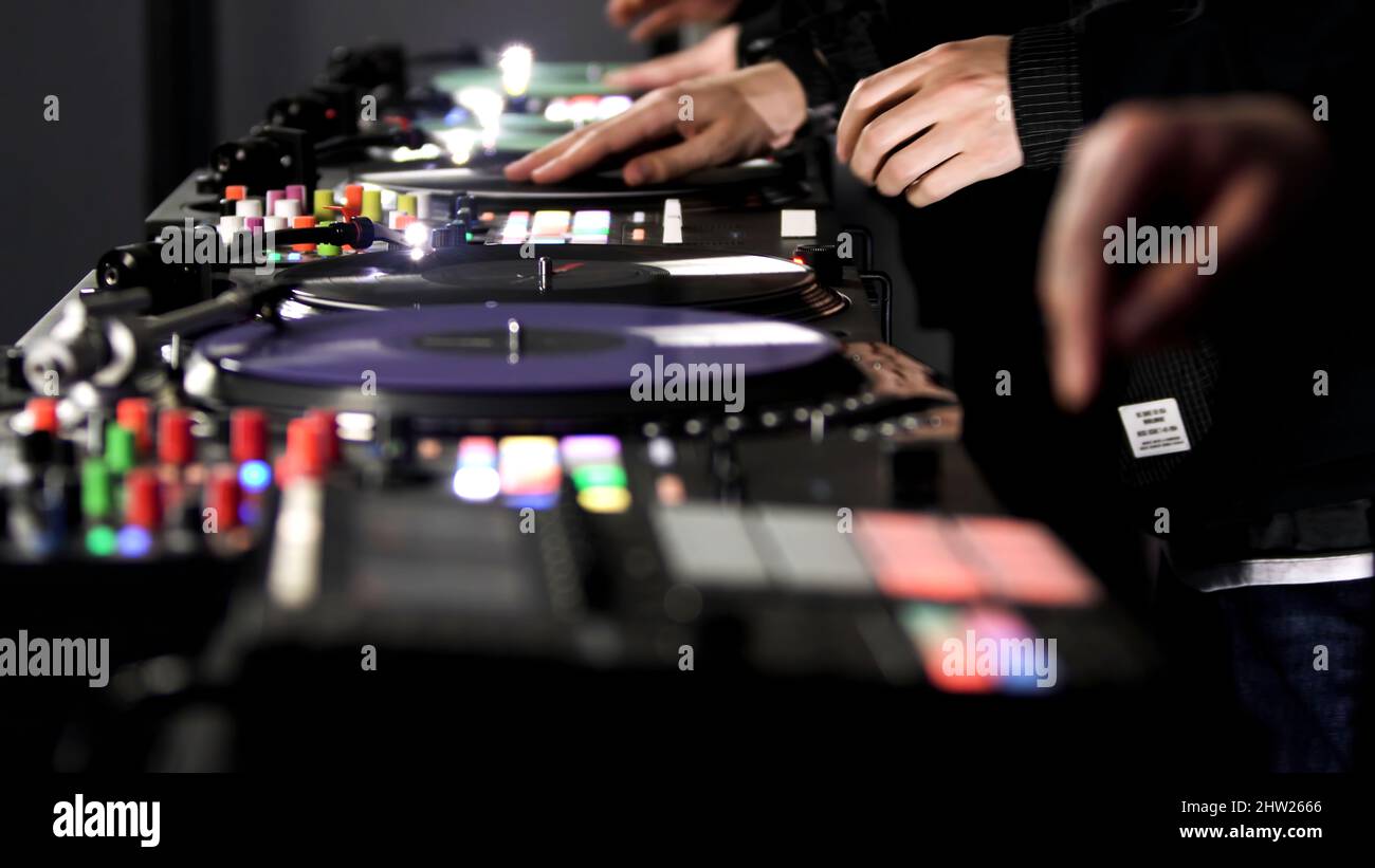 Dj cd player mixer closeup hi-res stock photography and images - Alamy