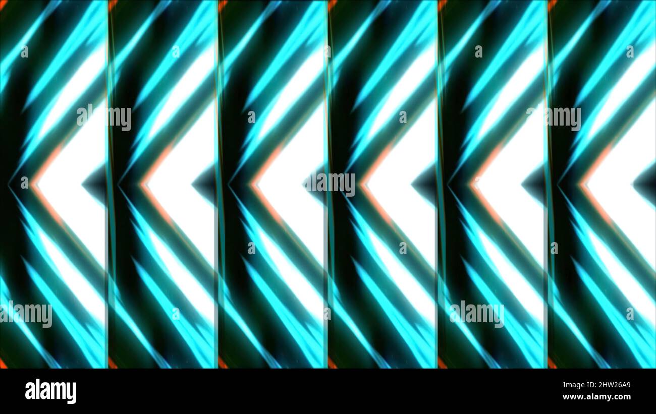 Triangular pattern with neon flickers. Motion. Repeating pattern of triangular shimmering lines ...
