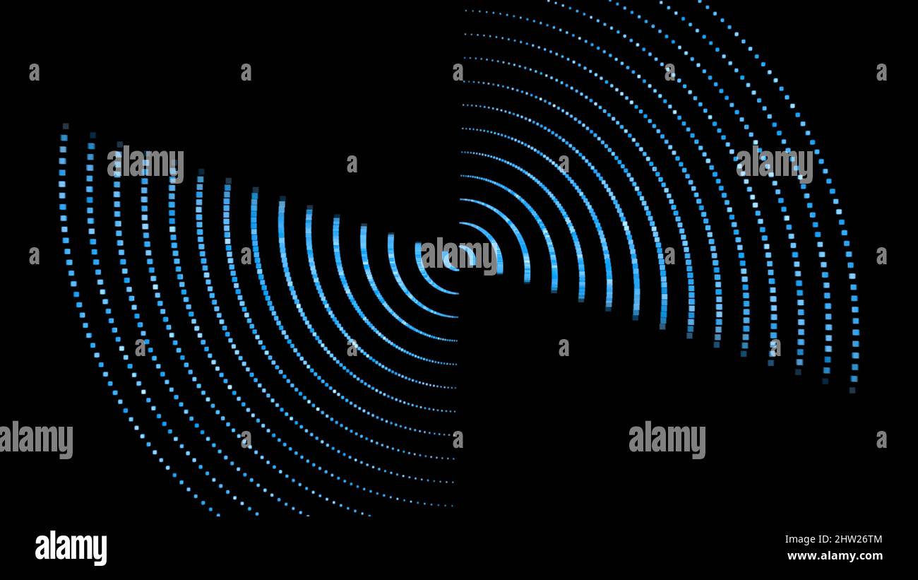 Animation with swirling spiral of squares on black background ...