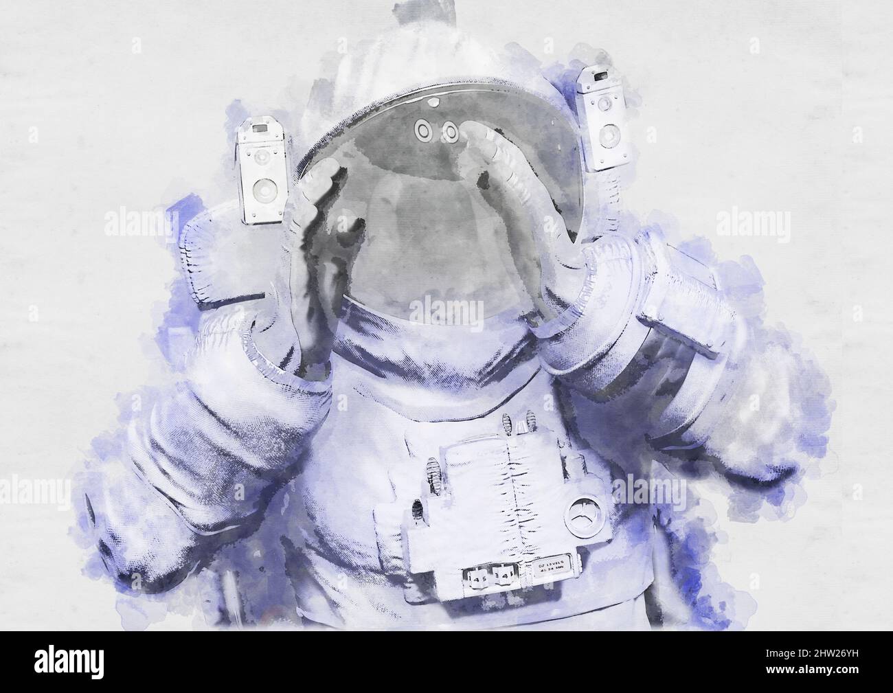 astronaut is screaming, 3d illustration Stock Photo - Alamy