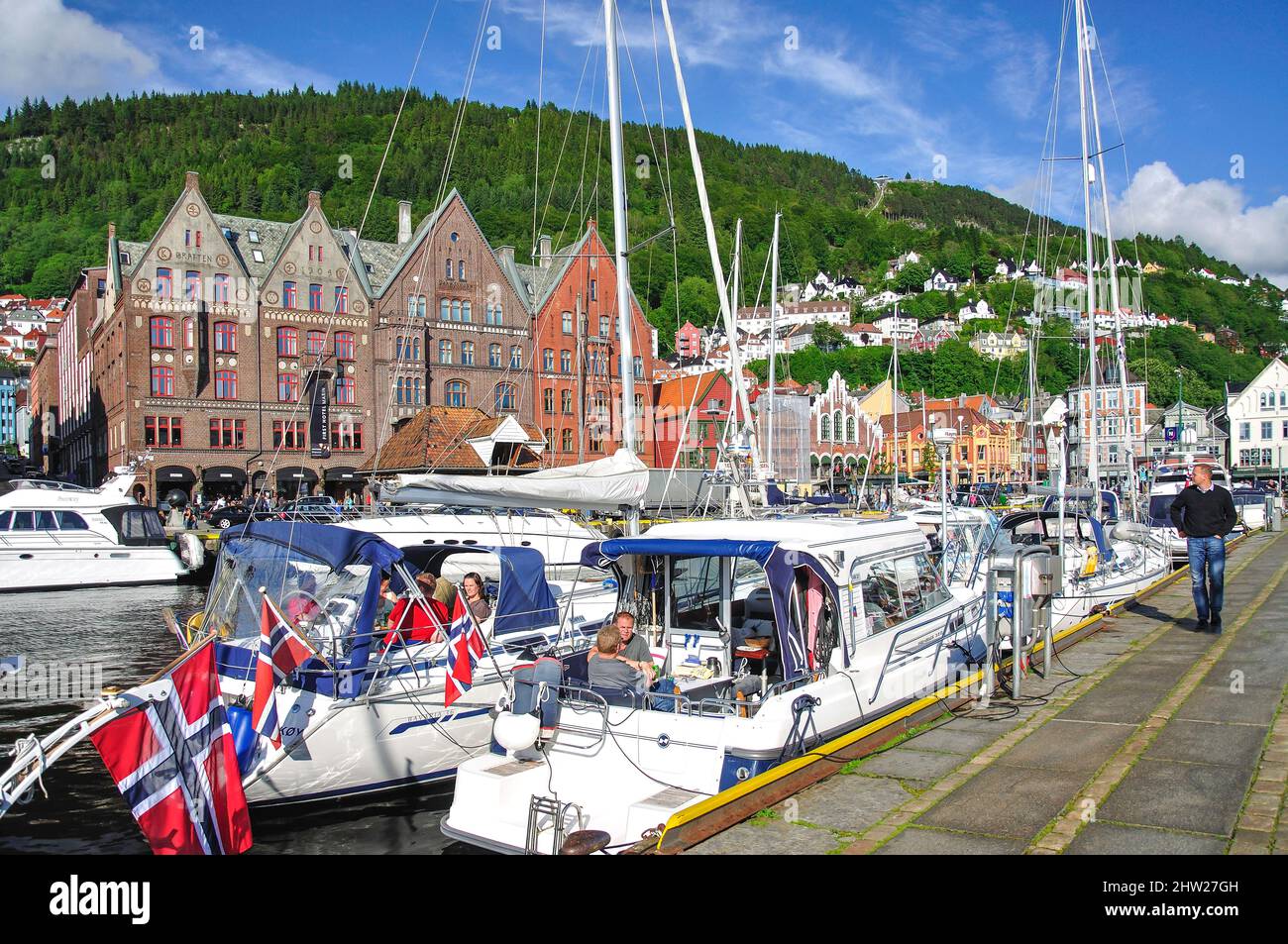 Bergen Harbour, Bergen, Hordaland County, Vestlandet Region, Norway ...