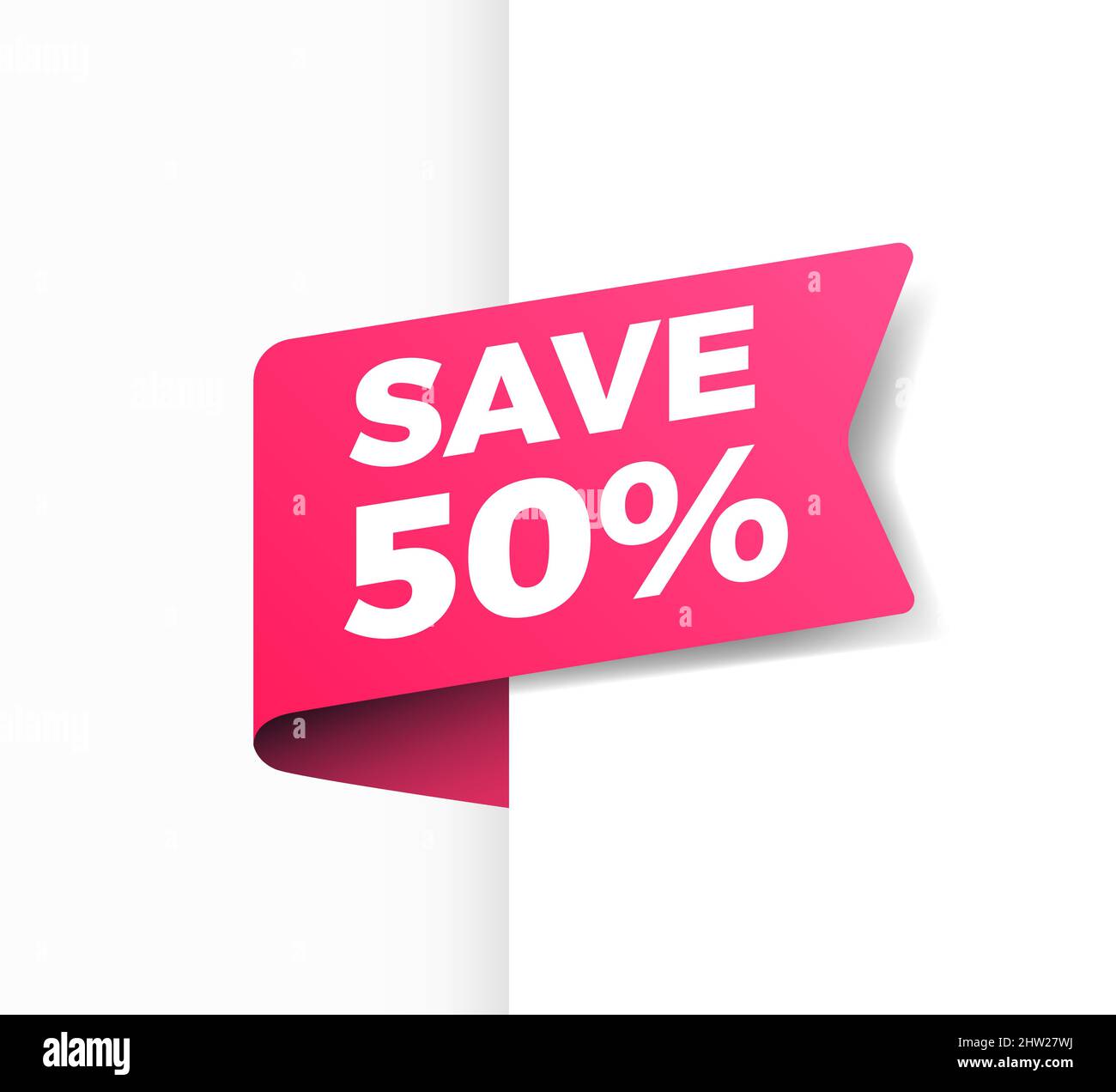Save 50% Sale Shopping Vector Ribbon Stock Vector Image & Art - Alamy