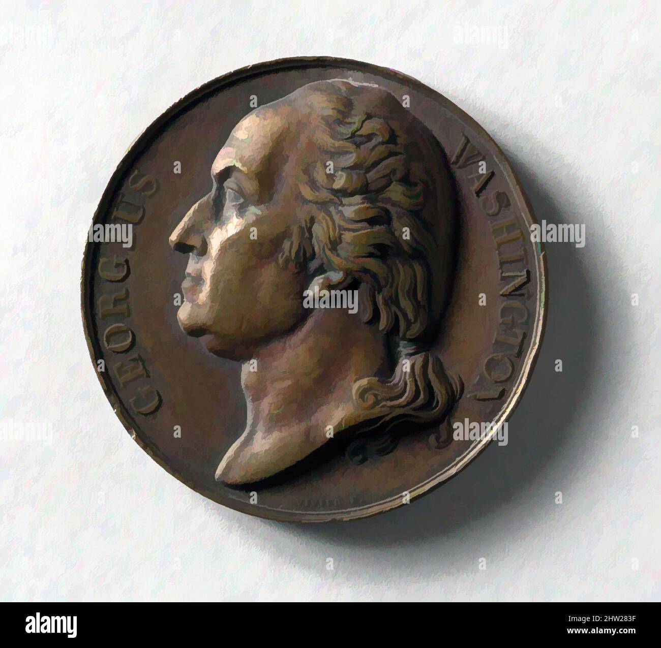 Art inspired by George Washington, 1819, Made in France, Bronze, Diam ...