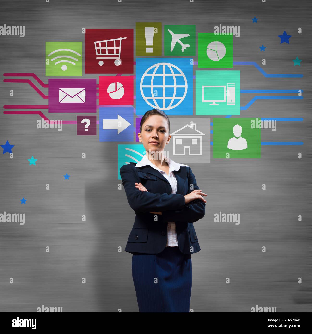 Business profile icon set hi-res stock photography and images - Alamy