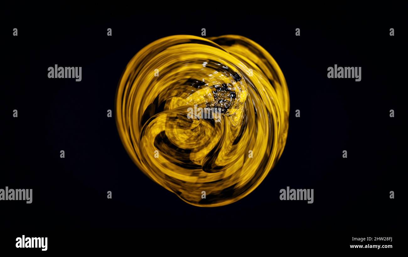 3D circle of plastic lines. Animation. Abstract 3D ball wound from ...