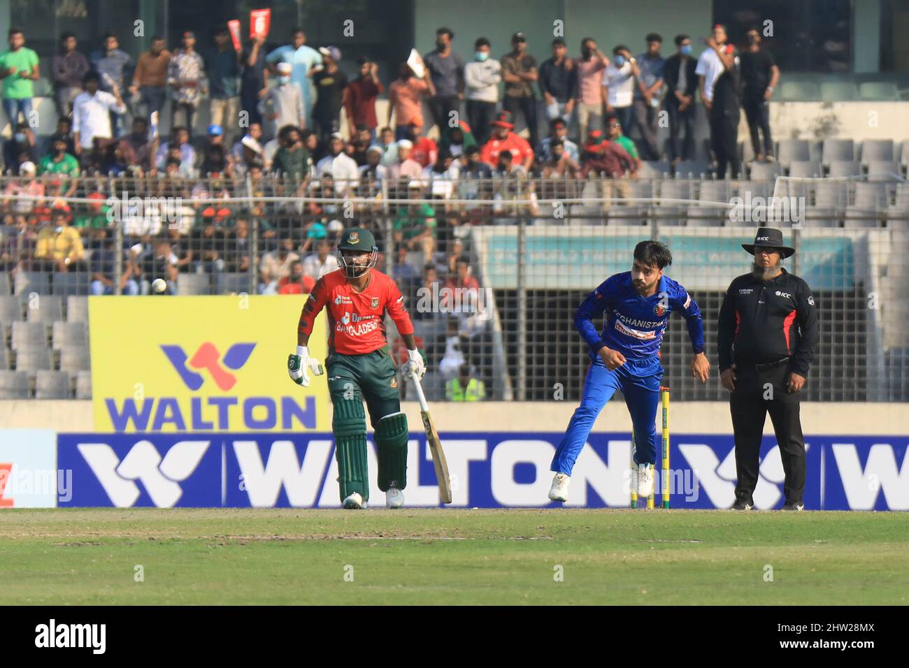 Afghanistan cricket player Rashid Khan in action during the First T20 ...