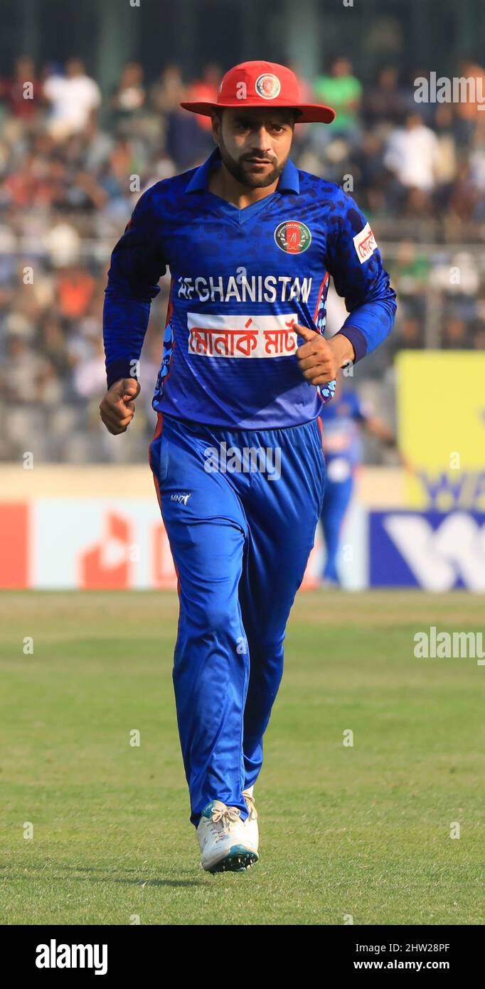 Afghanistan cricket player Rashid Khan in action during the First T20 ...