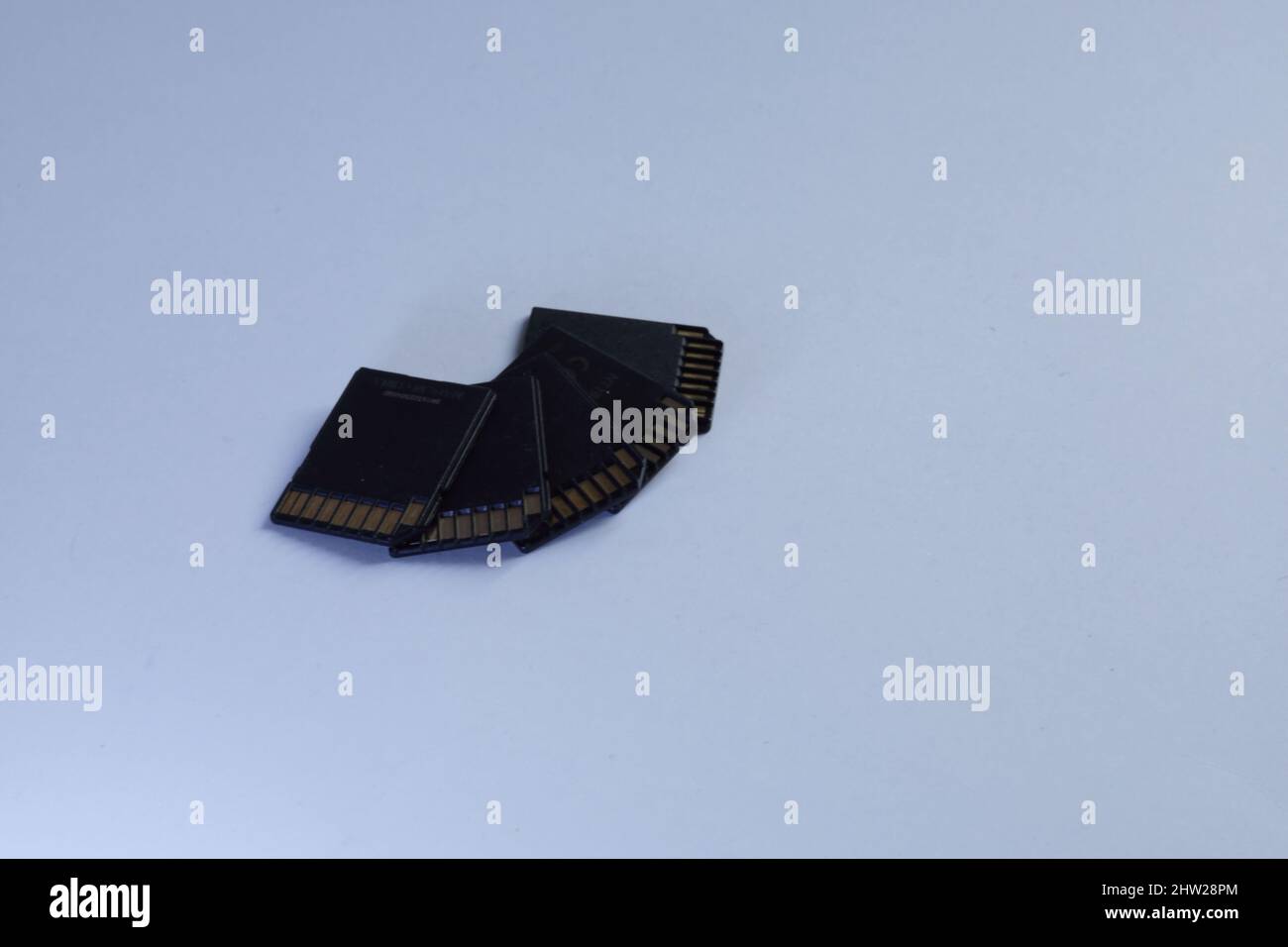 Black memory cards on a white background Stock Photo - Alamy