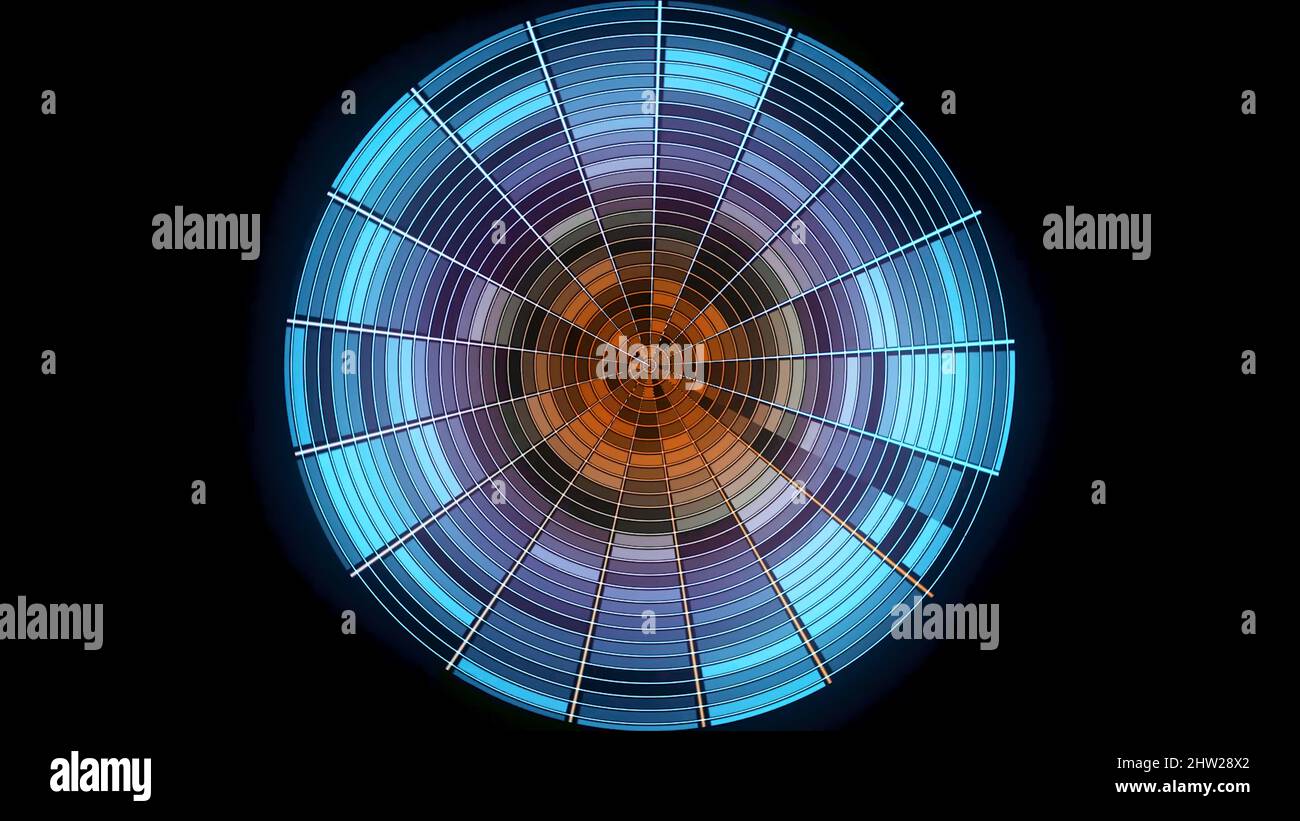 Abstract disco ball on black background. Animation. Color gradient ...