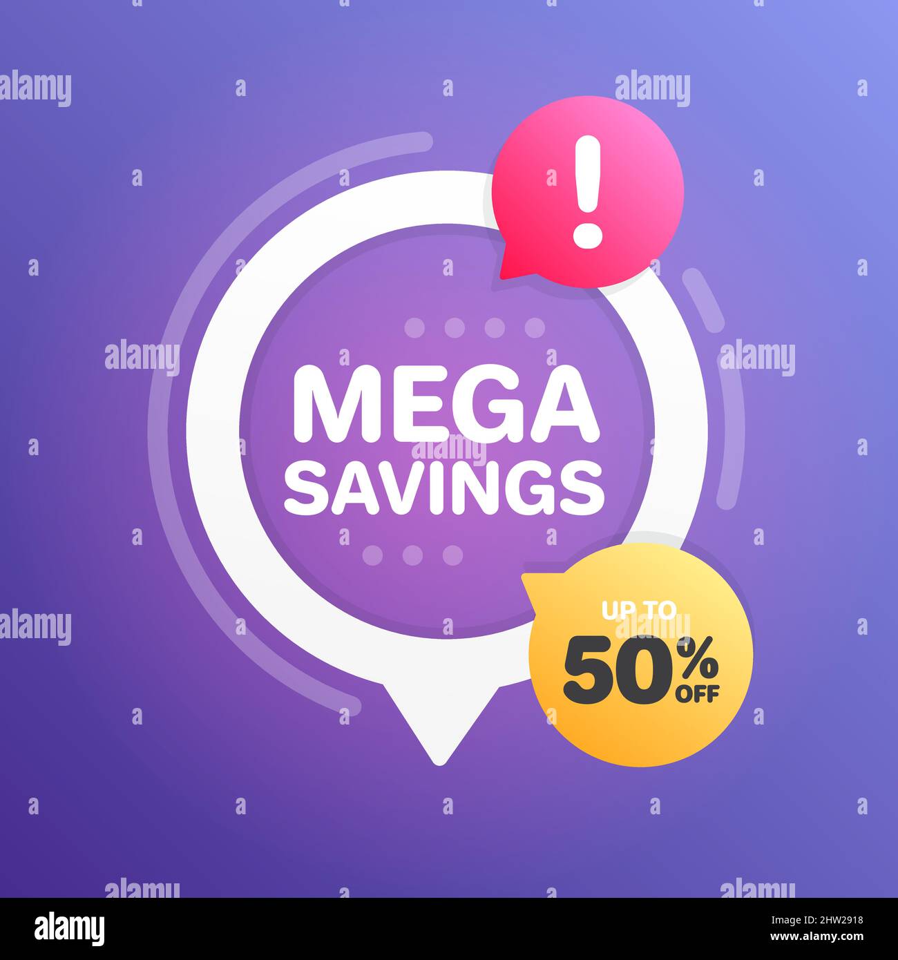 Mega Savings Up To 50% Off Shopping Label Stock Vector Image & Art - Alamy