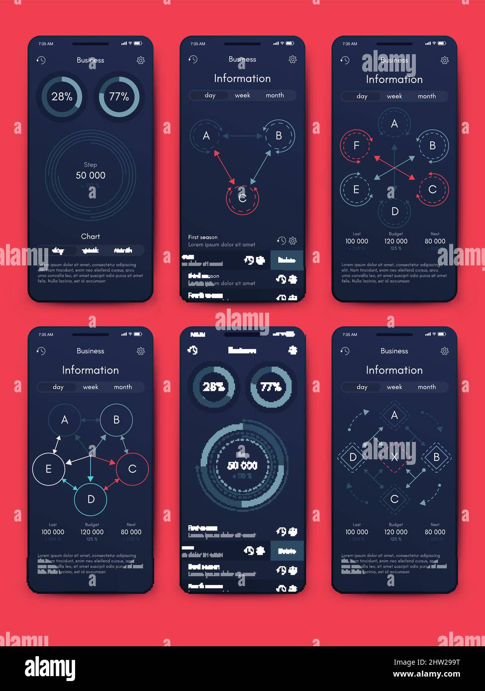 Vector graphics infographics with mobile phone. Template for creating ...