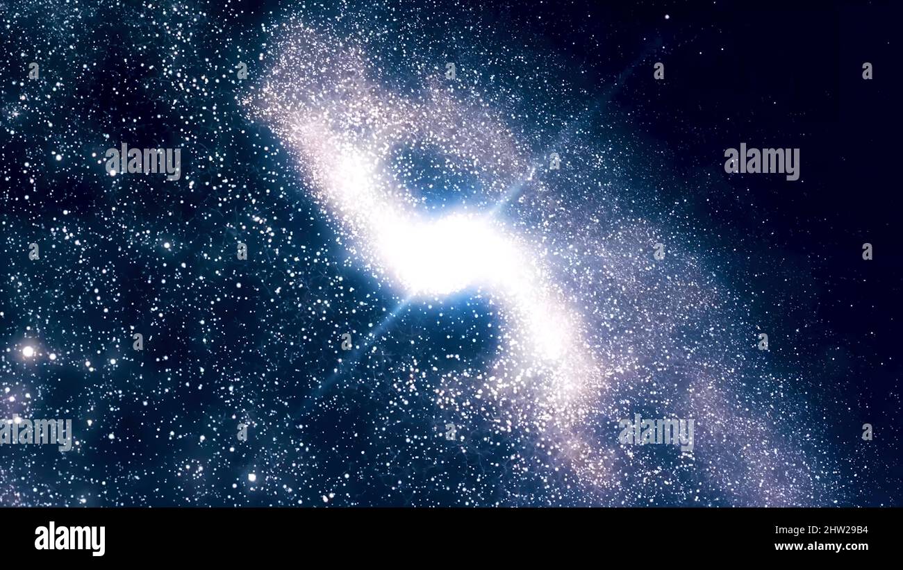 Space animation background with nebula, stars. The Milky Way, the ...