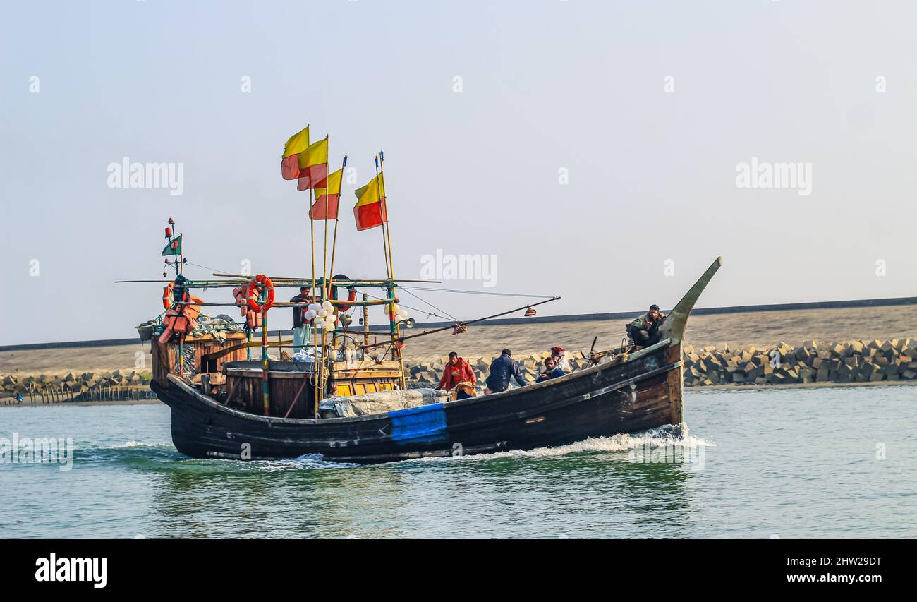 Photo of Industrial fishing boat. Fishing boat in the sea. The fishing ...