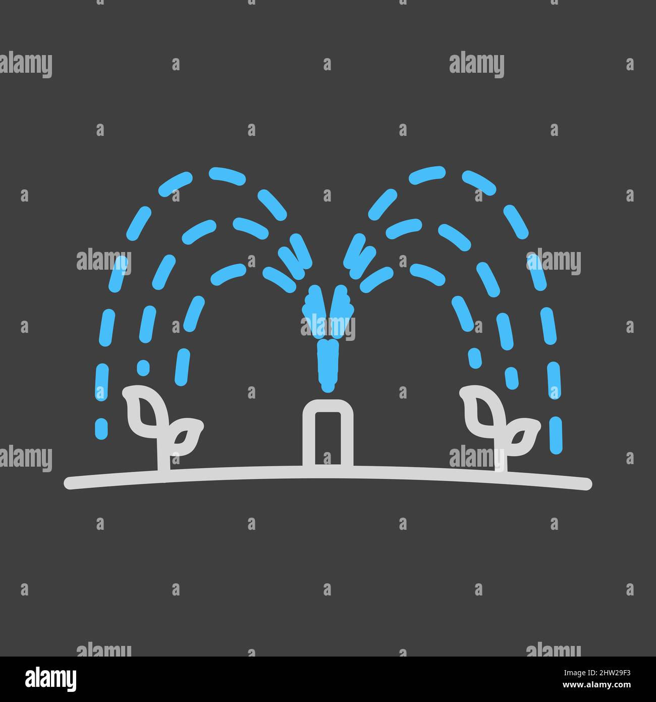 Automatic irrigation sprinkler icon. Agriculture sign. Graph symbol for ...