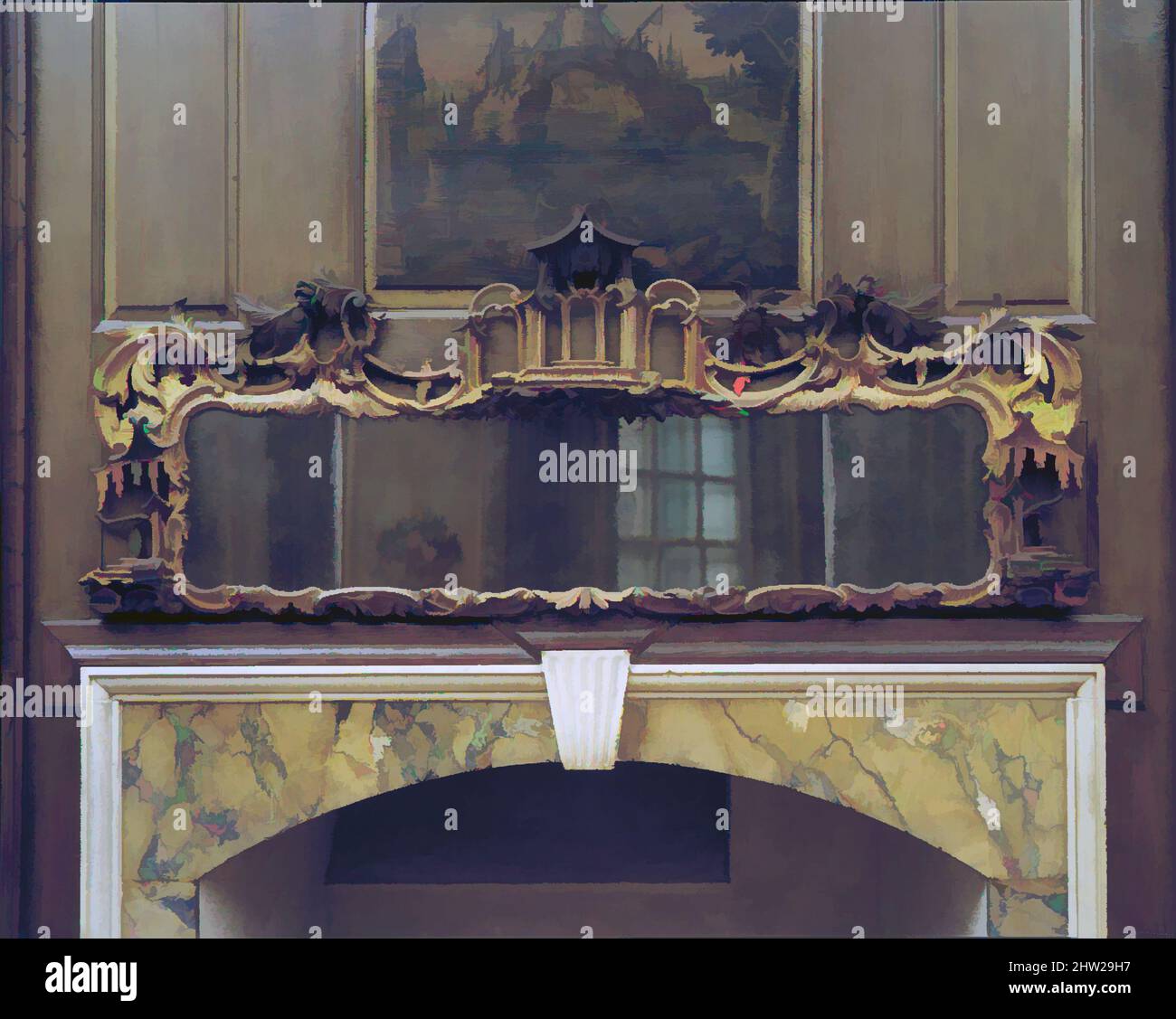 Art inspired by Looking glass, 1750–75, Made in England, Pine, gilded ...