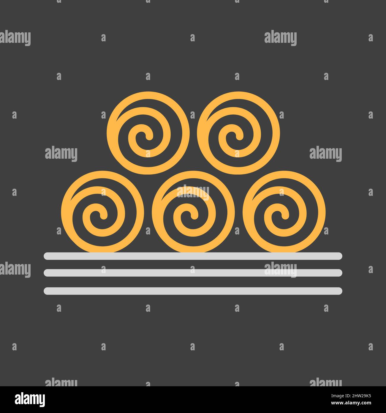 Round hay bales icon. Agriculture sign. Graph symbol for your web site ...