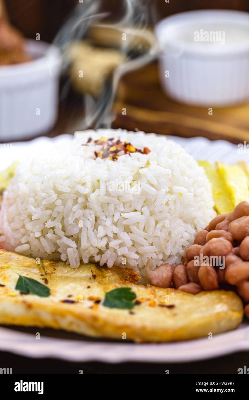 rice and beans typical of Brazil, the main meal of the Brazilian Stock ...