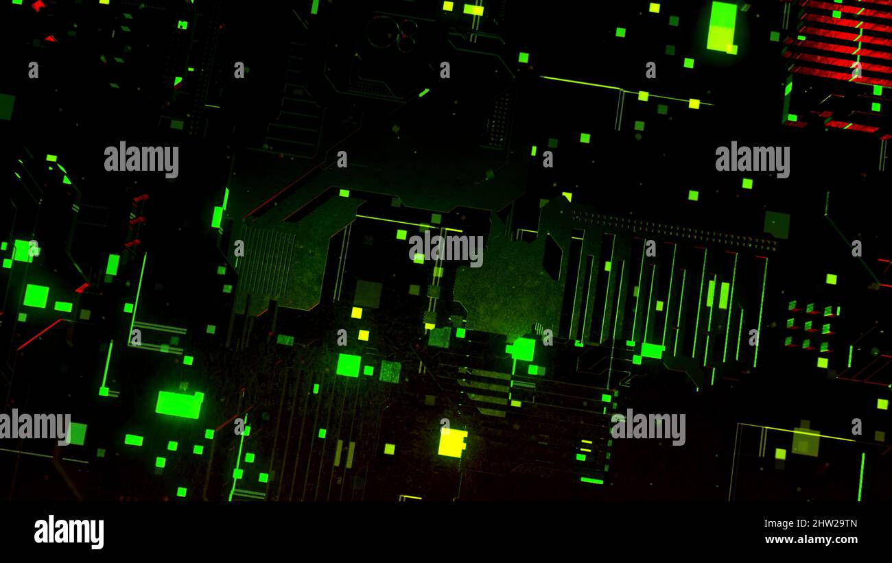 Abstract technological background. Motion. 3D AI Artificial ...