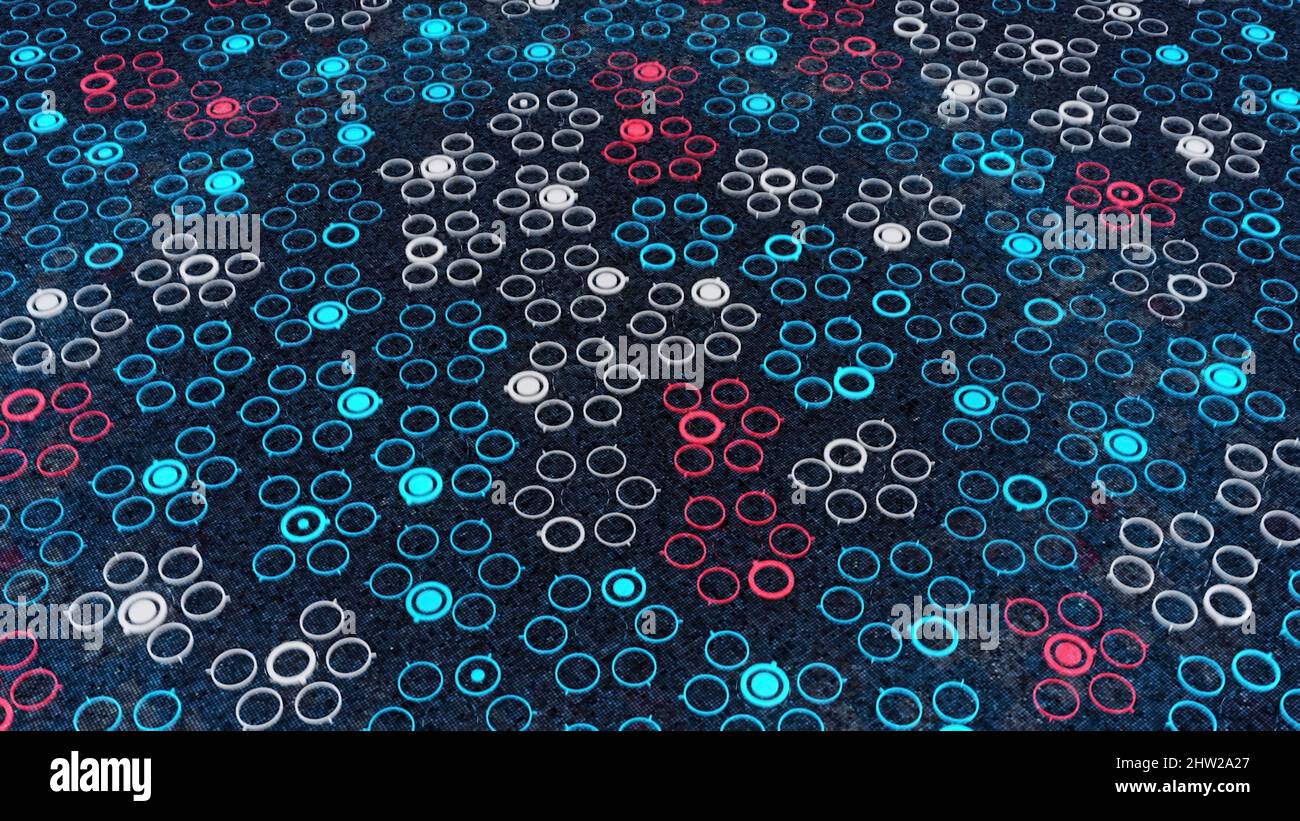 Glowing electronic pattern of moving dots. Animation. Beautiful ...