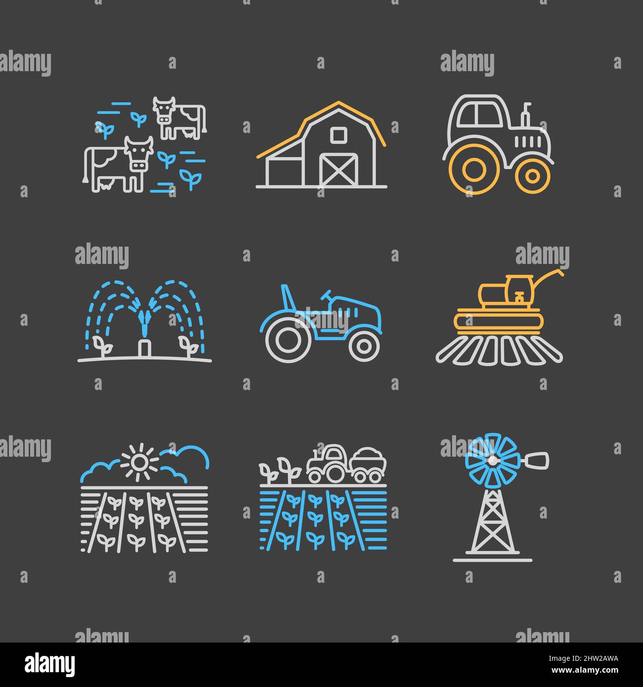 Farm Field icon. Agriculture sign. Graph symbol for your web site ...