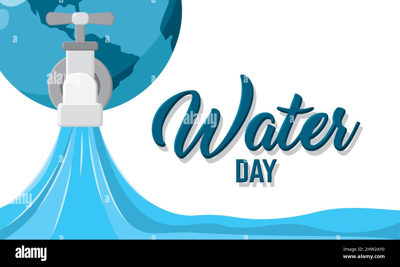Water day template Earth globe water tap Vector illustration Stock ...