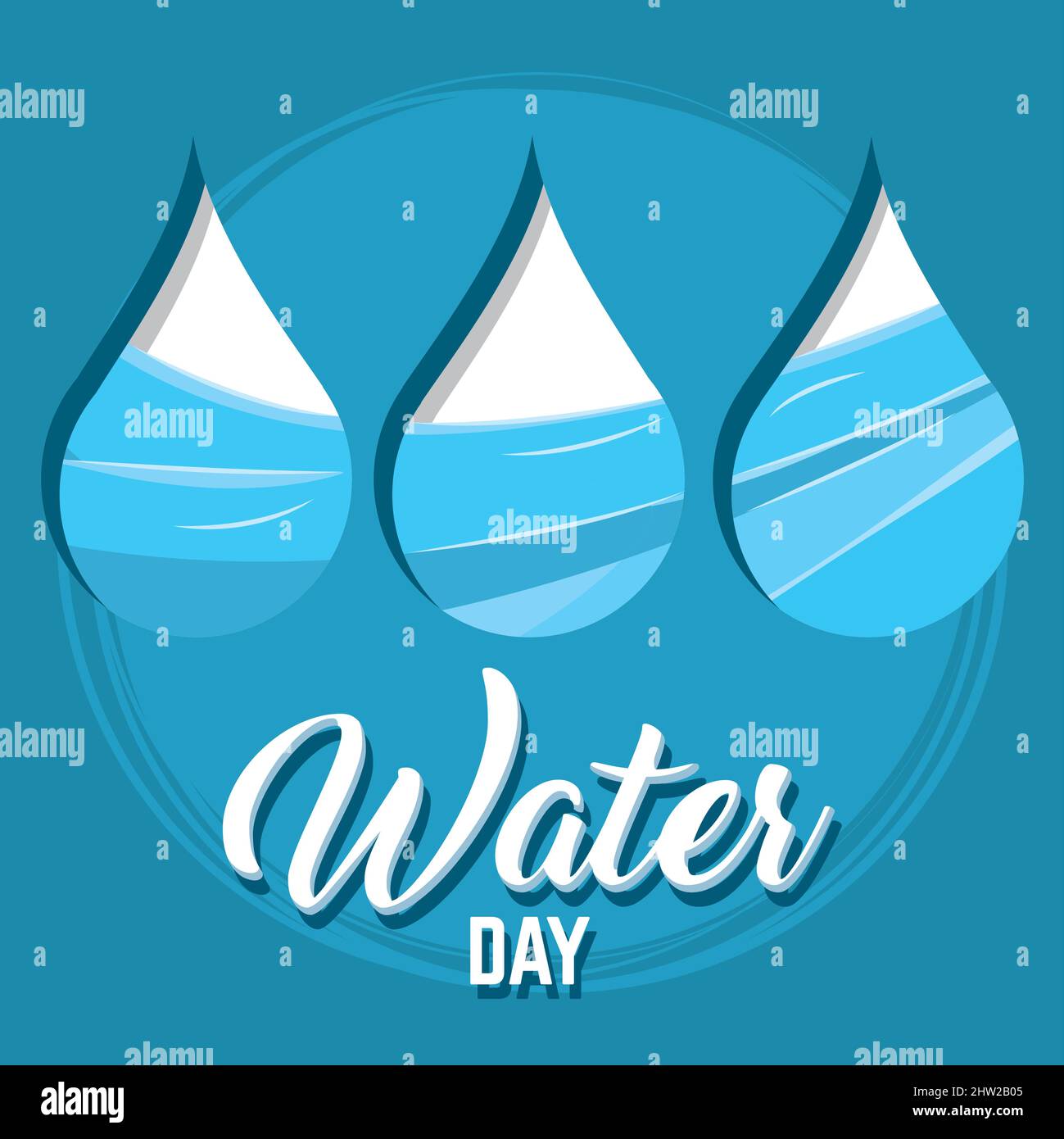 Water day poster group of water drops Vector illustration Stock Vector ...