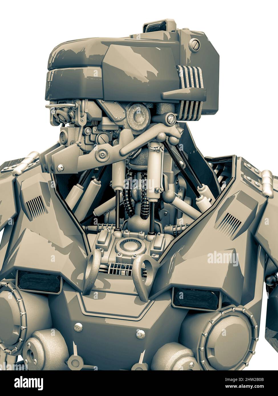 mechanical soldier id portrait, 3d illustration Stock Photo - Alamy