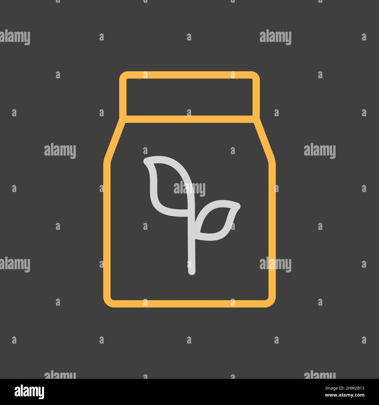 Fertilizer pack vector icon. Seed package sign. Graph symbol for ...