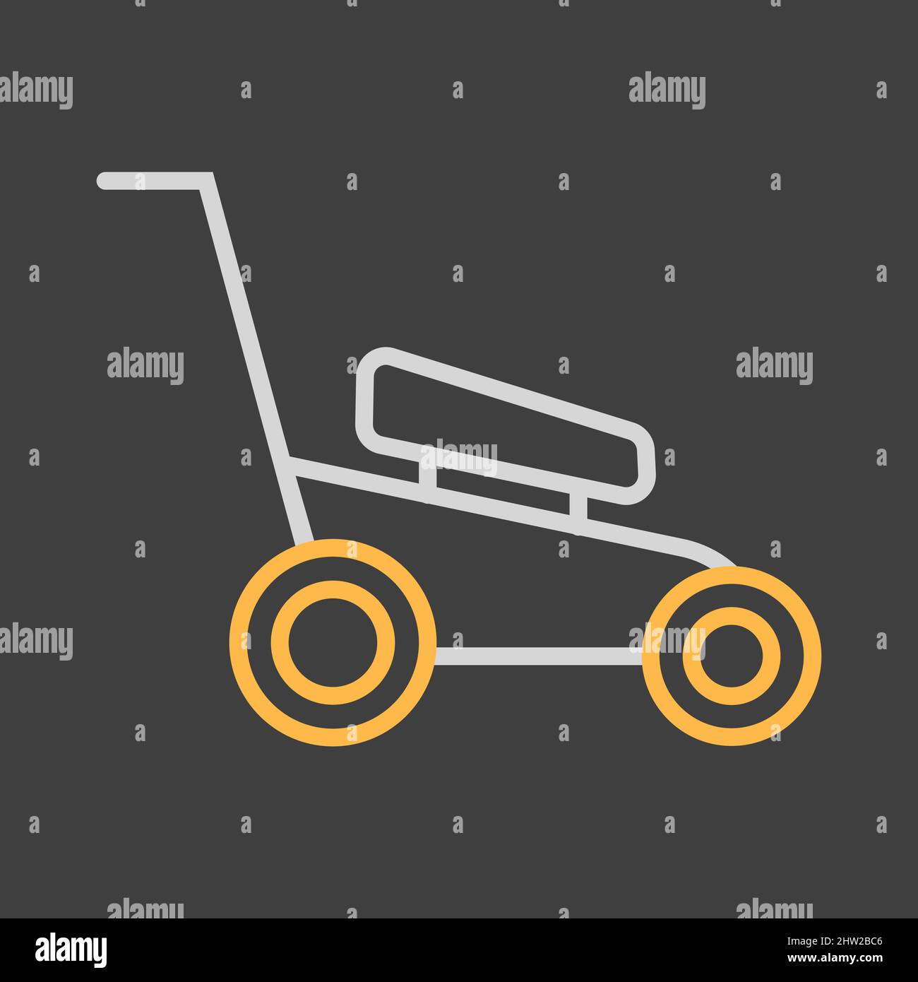 Lawn mower vector icon. Gardening grass-cutter. Graph symbol for ...