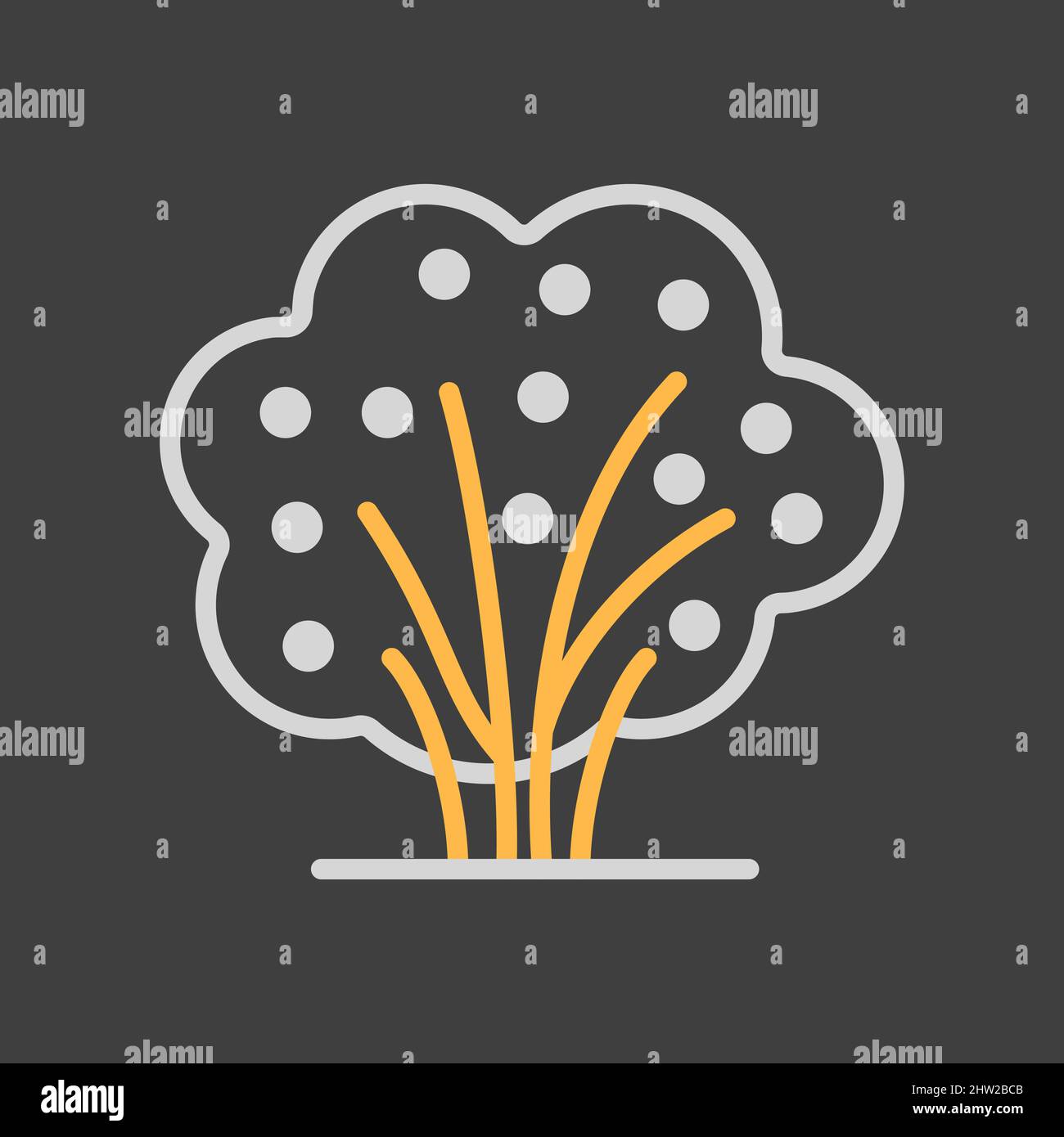 Garden bush with berries vector icon. Graph symbol for agriculture ...