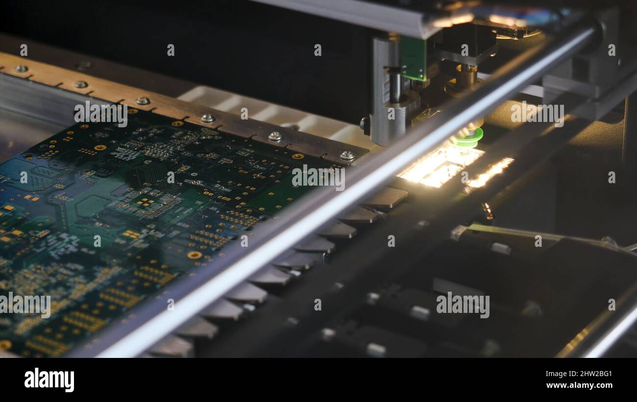 Electronic circuit board close up. Media. Process of creating an ...