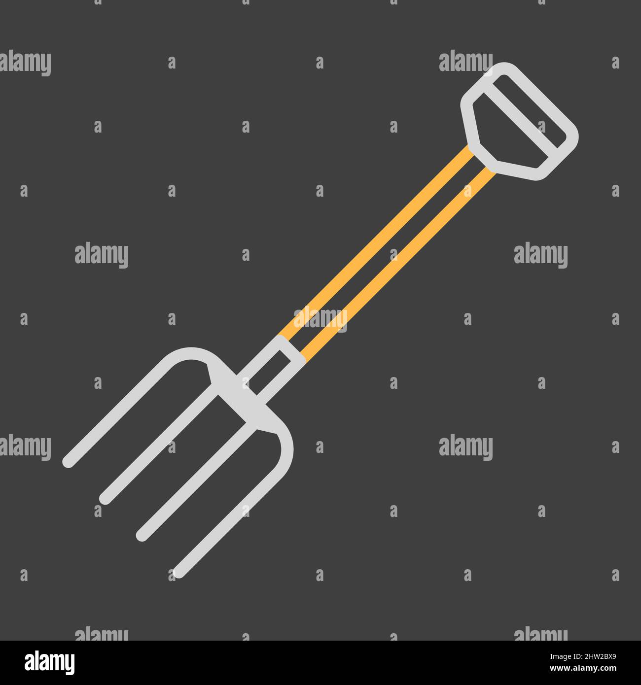 Garden pitchfork isolated vector icon. Graph symbol for agriculture ...