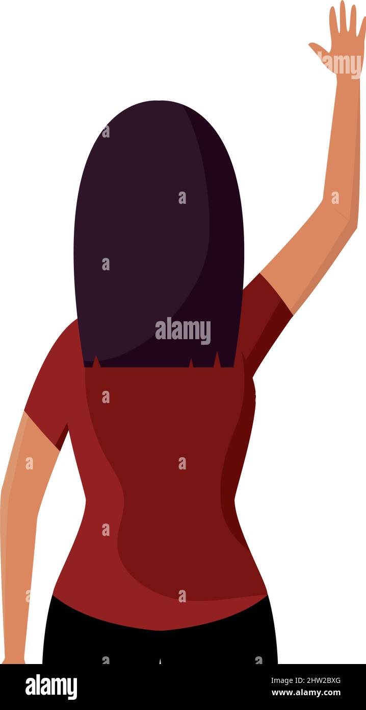 Isolated cartoon woman with a hand up Vector illustration Stock Vector ...