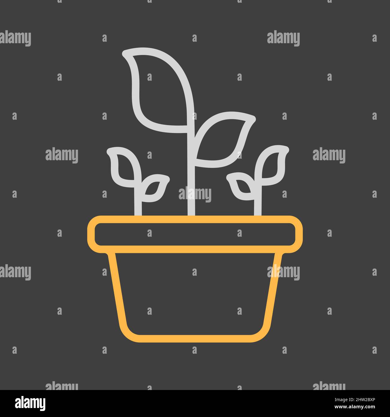 Plant in the pot vector icon. Graph symbol for agriculture, garden and ...