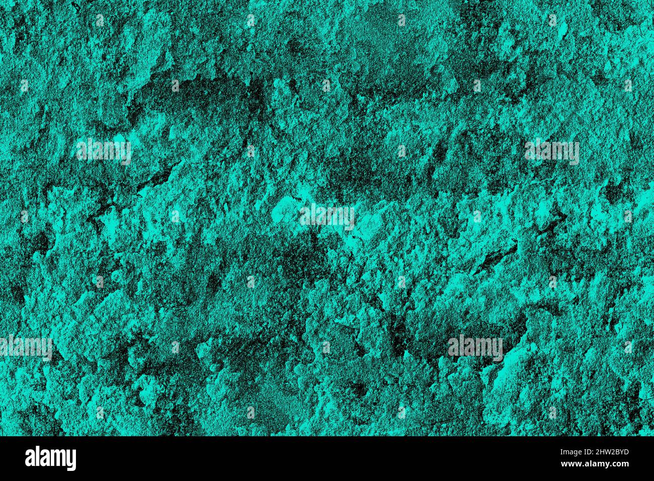 Cyan color grunge textured rough concrete wall surface for background ...